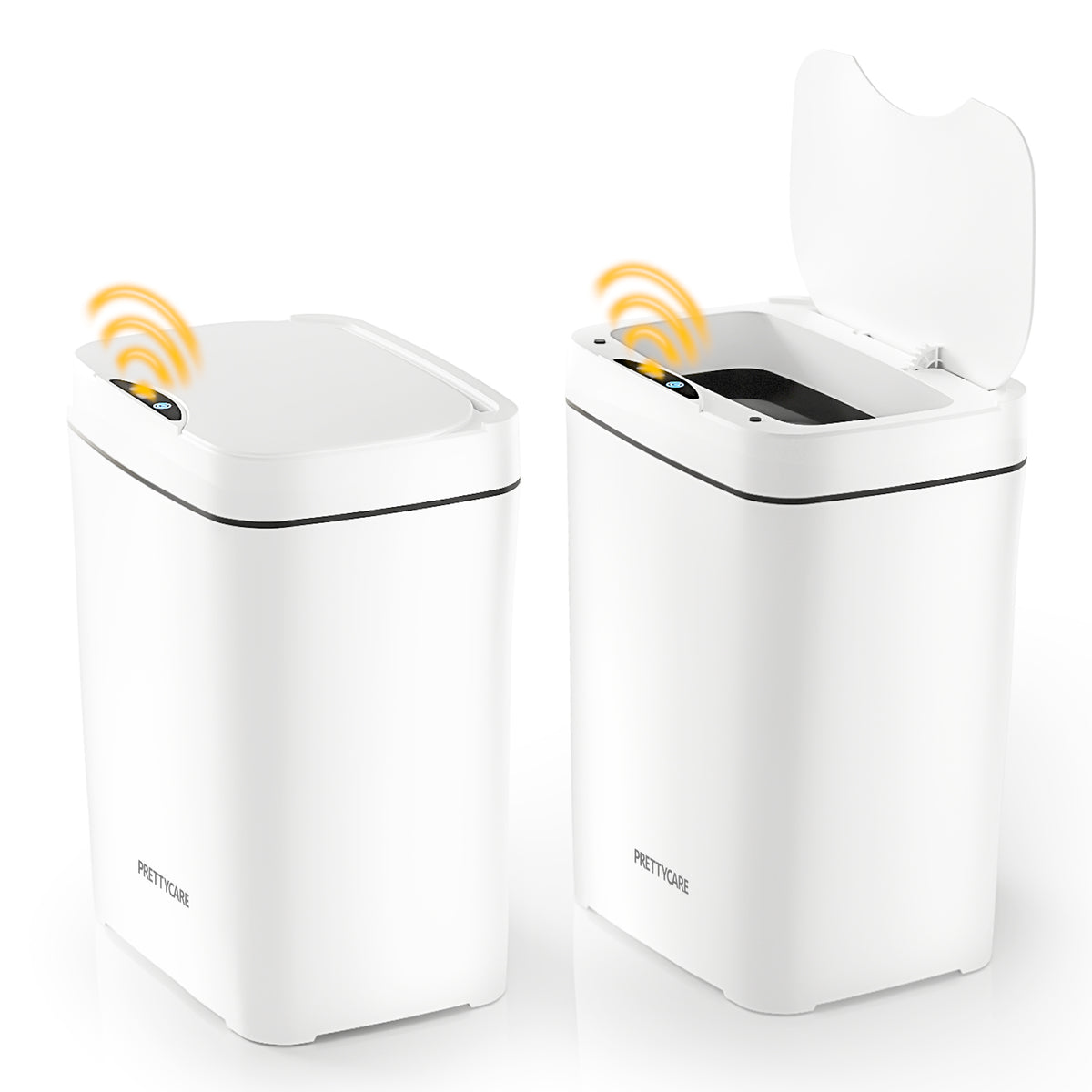 PrettyCare 2 Pcs Smart Automatic Touchless Trash Can with Lid,3.6 Gall ...