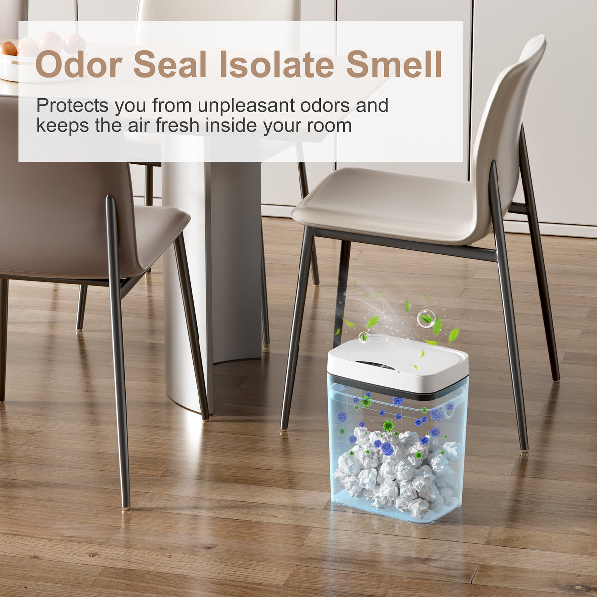 PrettyCare 2 Pcs Smart Automatic Touchless Trash Can with Lid,3.6 Gall ...